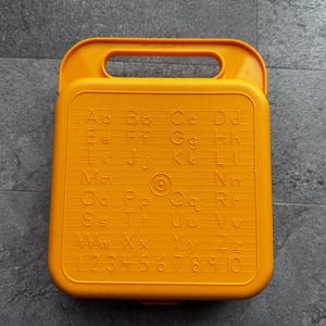 Vintage 90s Tupperware Stencils Carrying Alphabet Case Tuppertoys ...