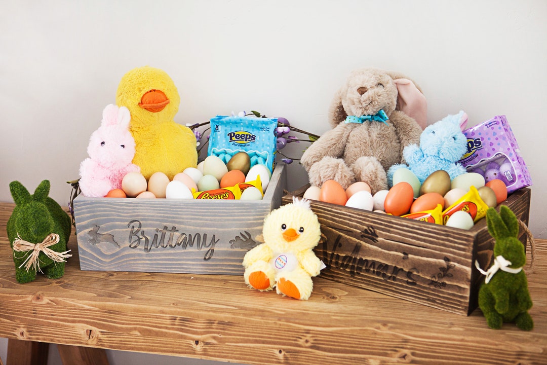Wood Easter Box, Easter Basket, Personalized Easter Basket, Custom Wood ...