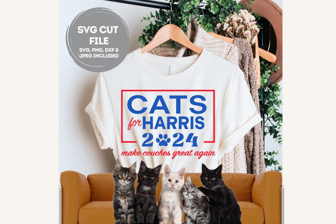 Cats for Harris 2024 Logo SVG Cut File 2024 Election, Vote Kamala ...