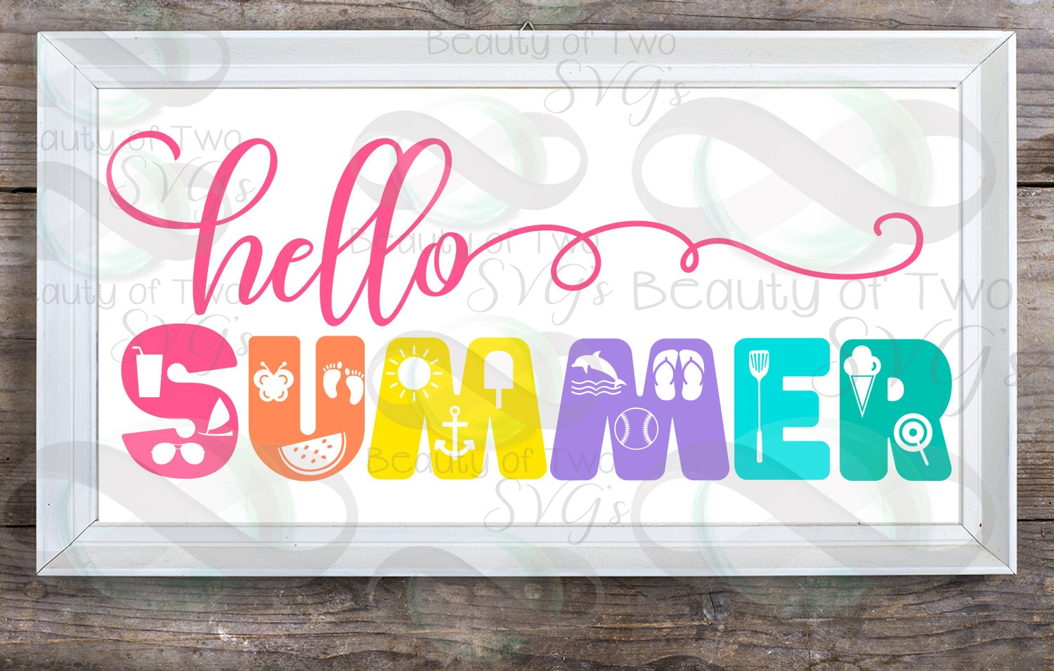 Hello Summer cutout svg cut file and png Summer svg sign | Etsy