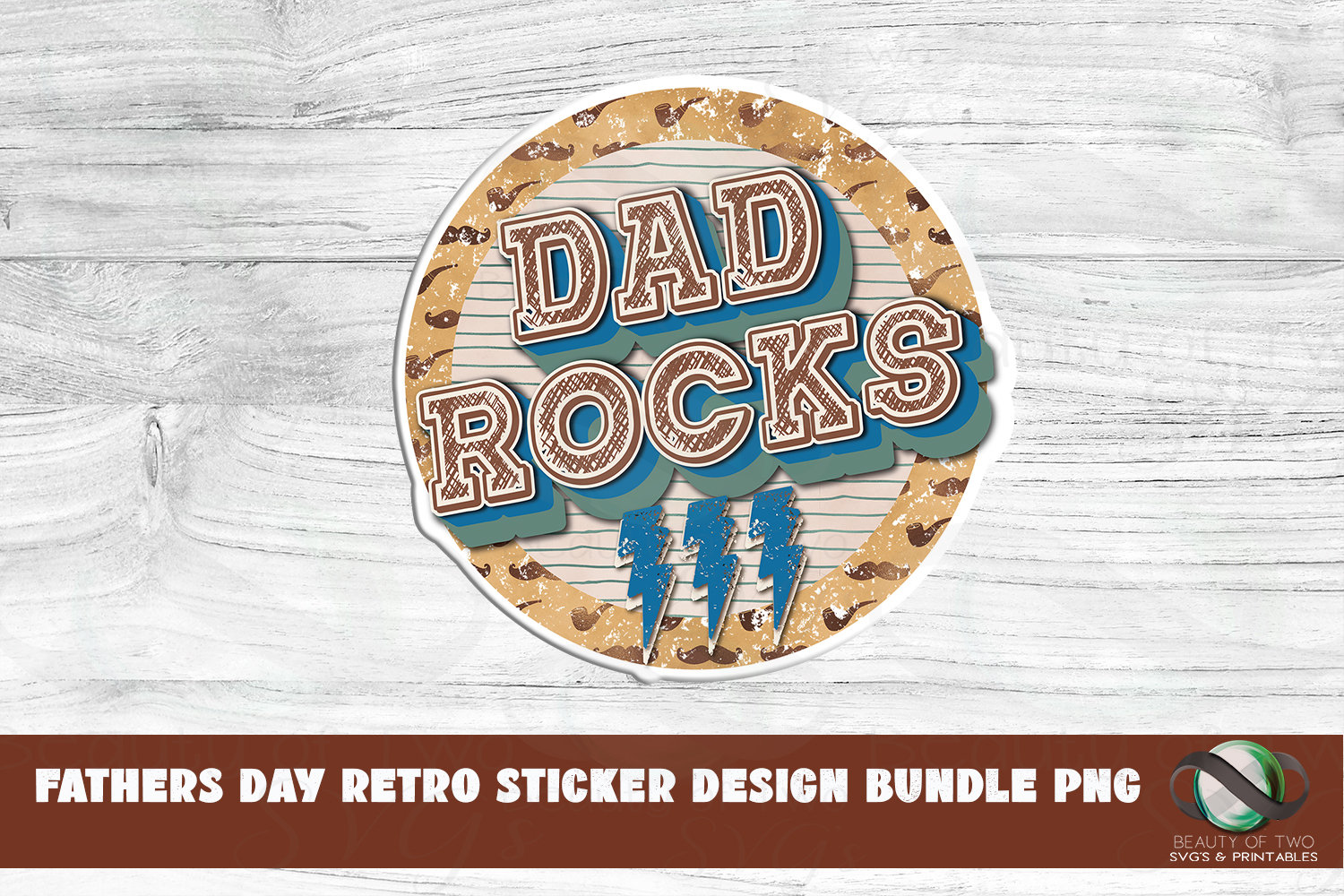 Printable Fathers Day Sticker Bundle Dad Retro 6 Print and Cut | Etsy