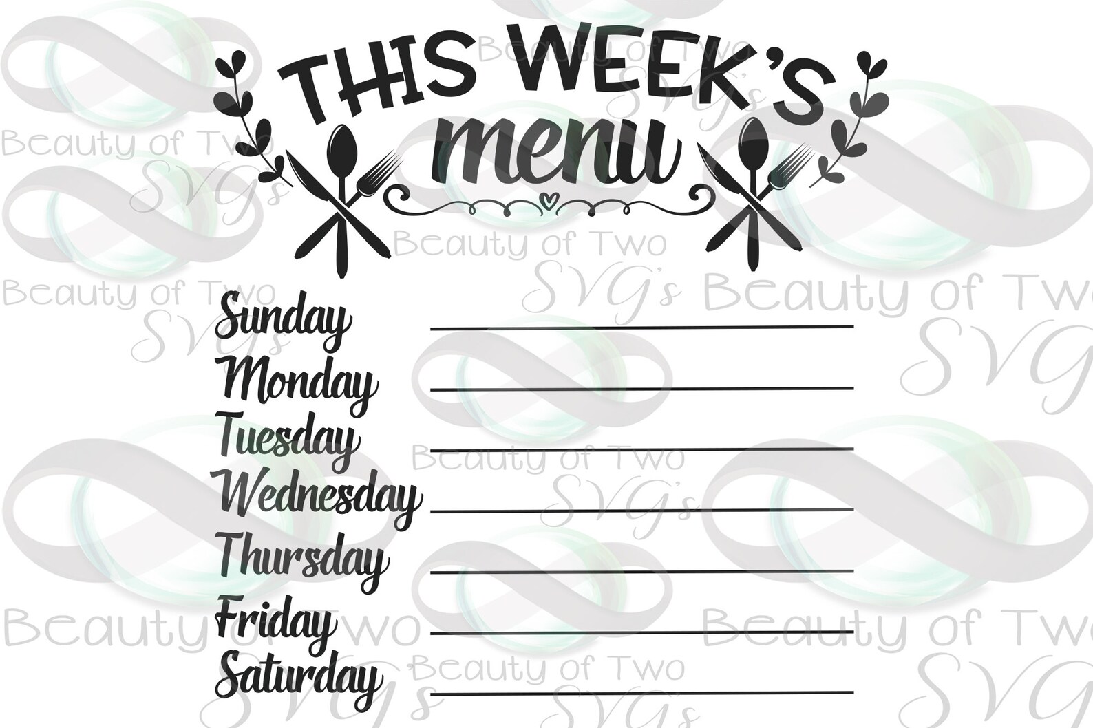 This Weeks Menu SVG Kitchen SVG File Meal Planning SVG for - Etsy