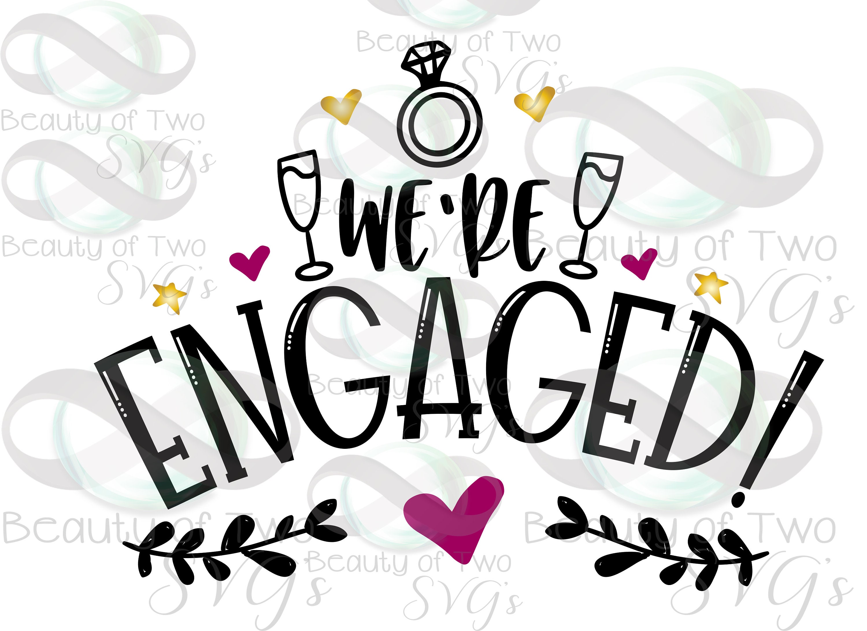 Svg We're Engaged Svg Engagement Svg & Png Files for - Etsy Canada