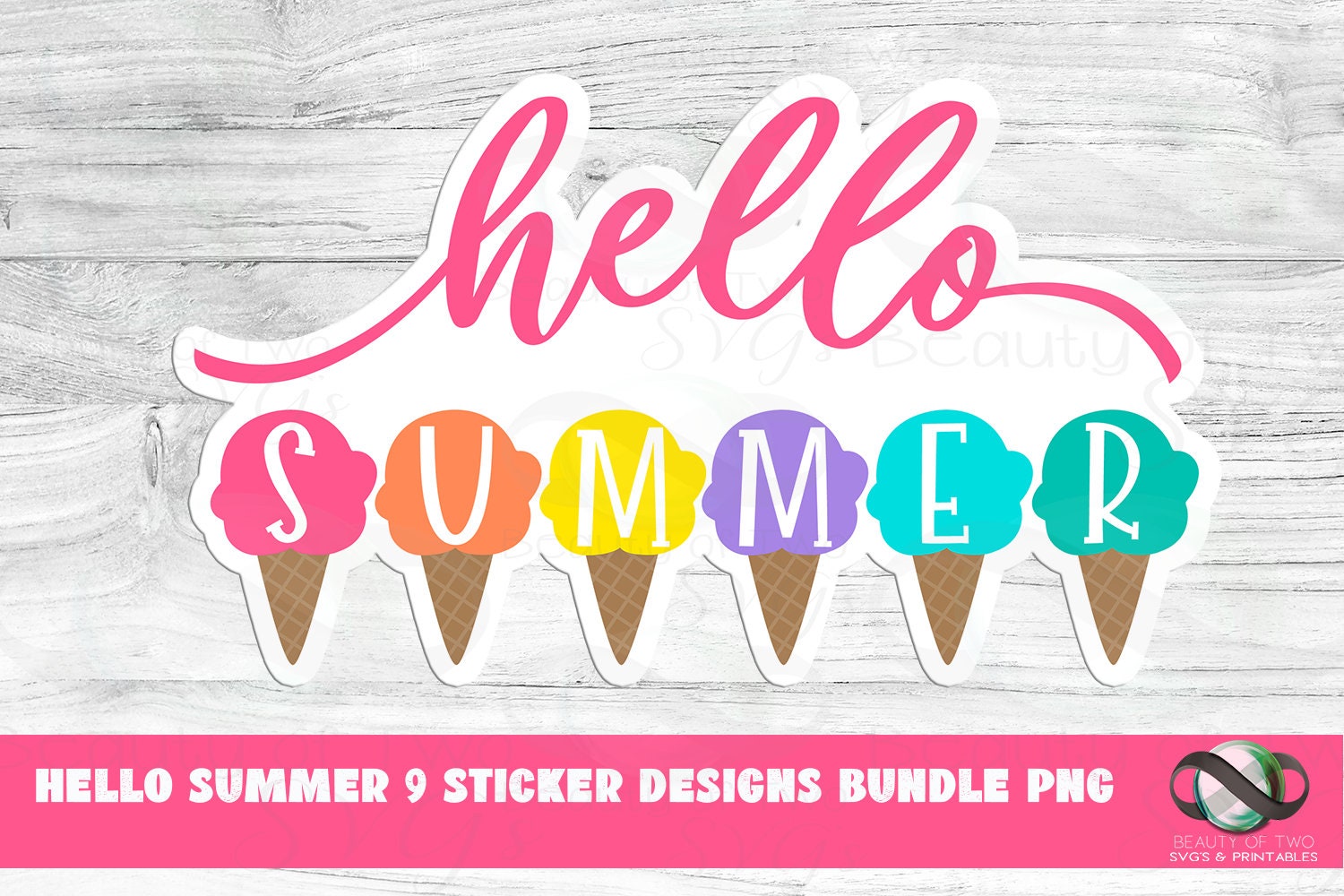 Printable Hello Summer Sticker Bundle 9 Print and Cut Summer - Etsy UK