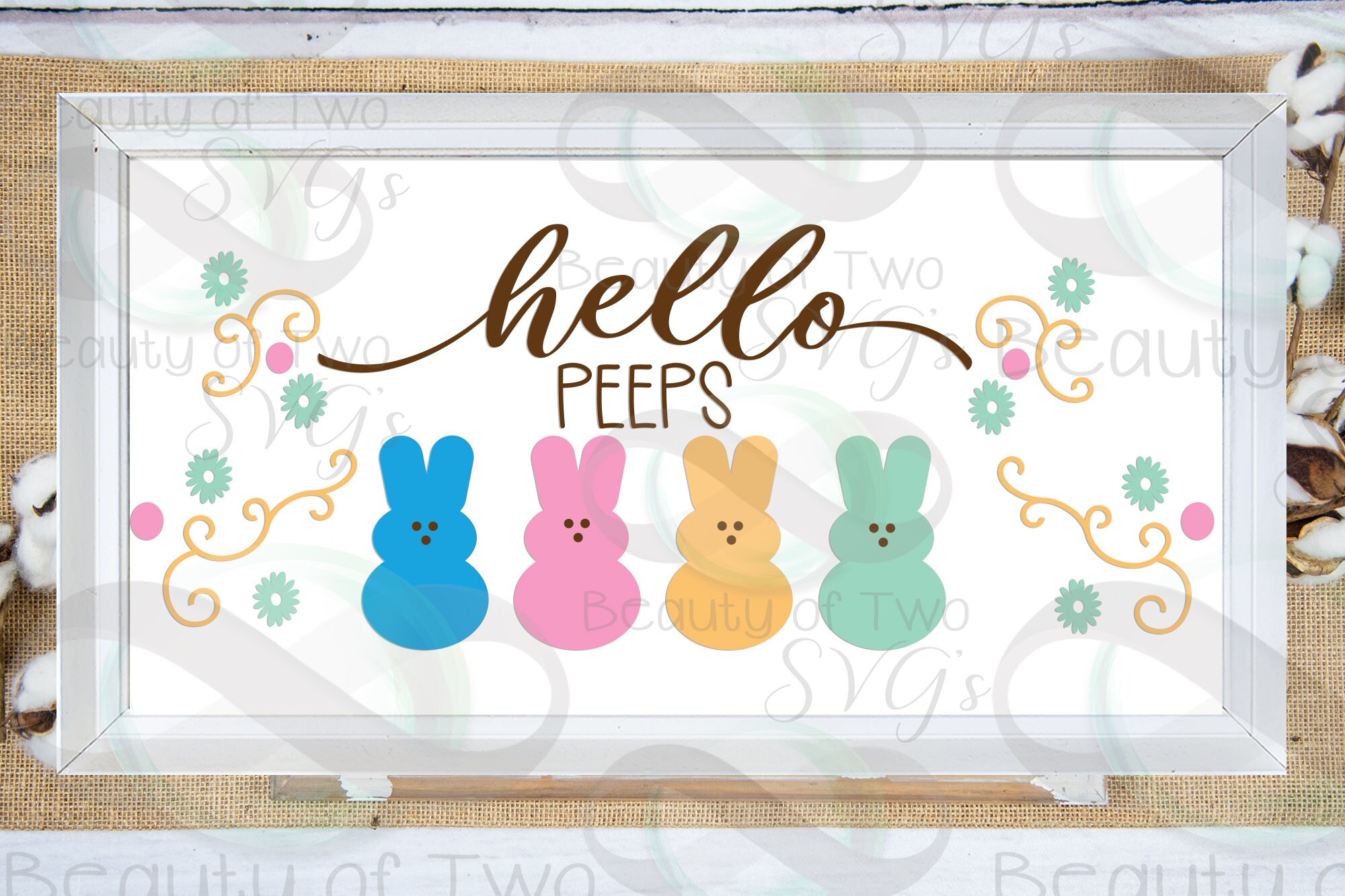 Hello Peeps svg Easter Farmhouse svg Farmhouse Easter Spring | Etsy
