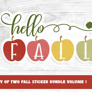 Printable Hello Fall Sticker Bundle 13 Print and Cut Fall Sticker ...