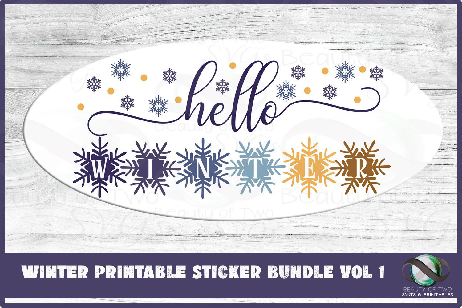 Winter Printable Retro Sticker Bundle 8 Print and Cut Winter - Etsy