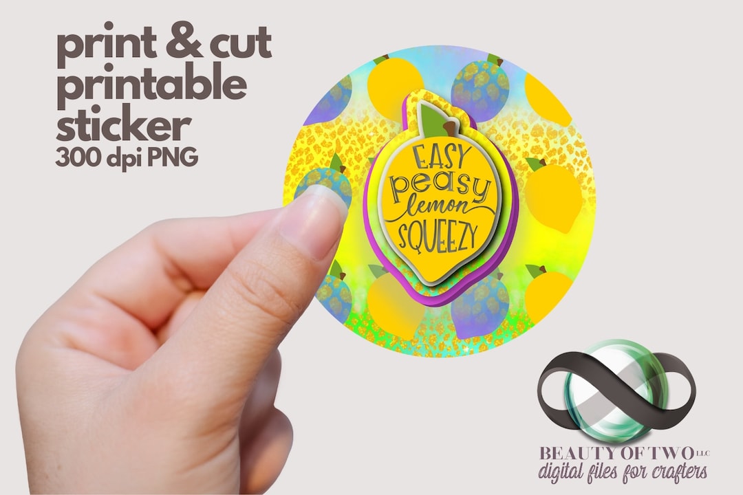 3D Sticker, Printable Sticker, Print and Cut Summer Lemon 3D Design ...