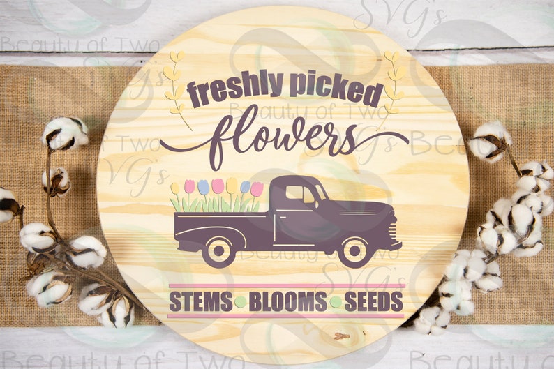 Vintage Truck Spring Flowers SVG, Farmhouse Sign Design - Etsy