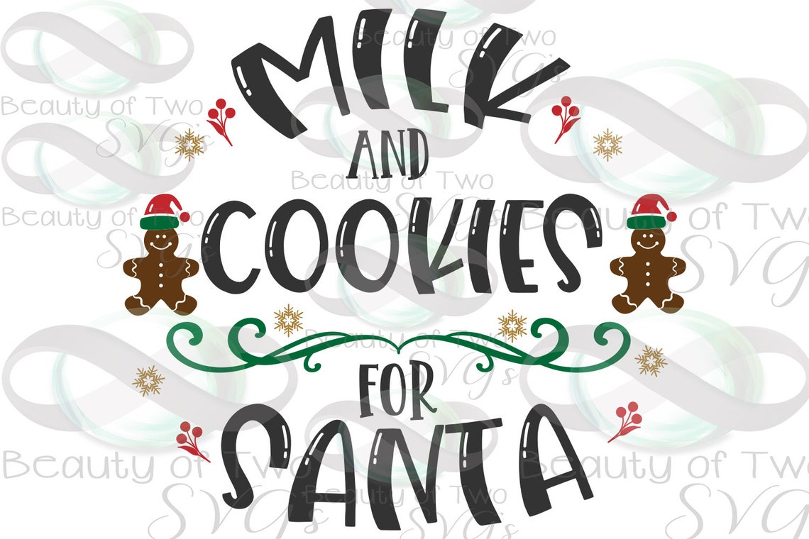 Milk and Cookies for Santa Svg Cut File Santa Plate Christmas - Etsy