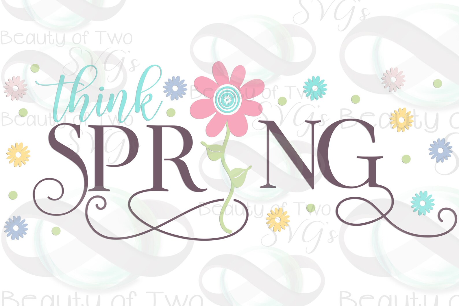 Spring SVG Farmhouse Think Spring Svg Spring Flowers - Etsy