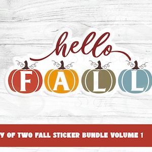 Printable Hello Fall Sticker Bundle 13 Print and Cut Fall Sticker ...