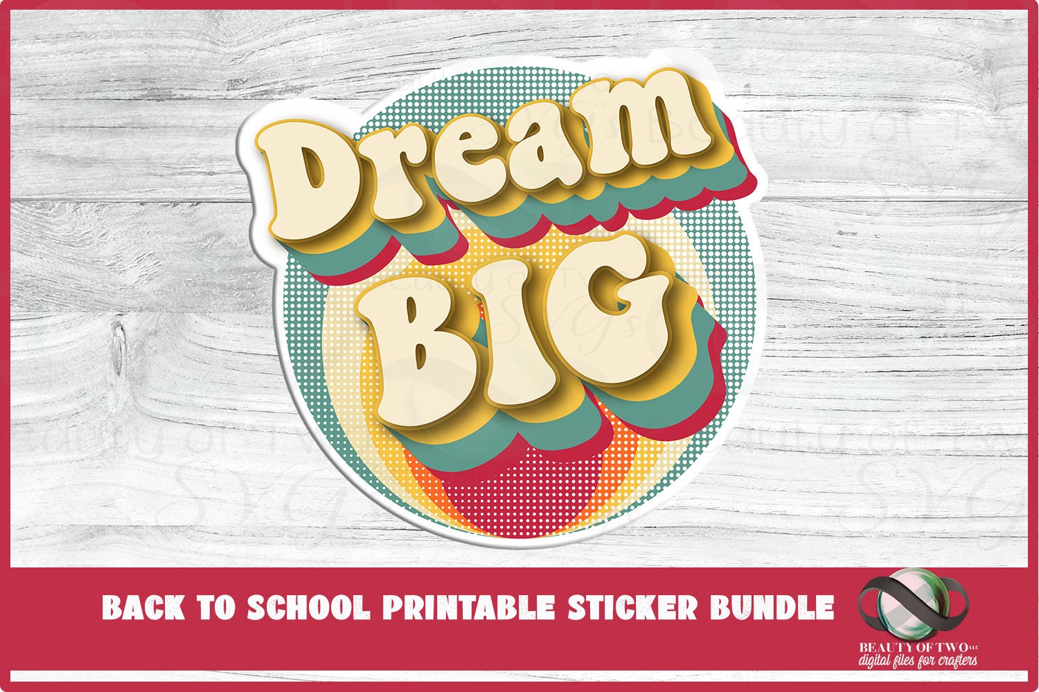 Back to School Sticker Bundle, Retro Designs (printable PNG) - Etsy