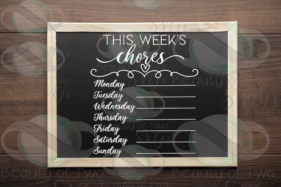 Svg This Weeks Chores SVG Chore List SVG File Chore Chart SVG for ...