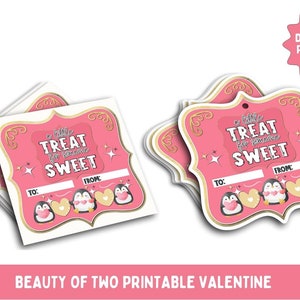 Penguin Valentine's Day Cards - Printable Treat Design (PDF & PNG) - Etsy