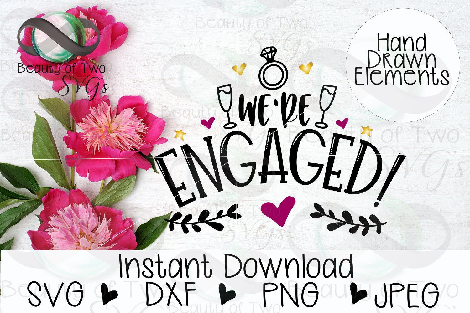 Svg We're Engaged Svg Engagement Svg & Png Files for - Etsy Canada