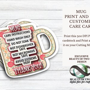 Tumbler Care Tags Print and Cut Bundle, Small Business Printable Care ...
