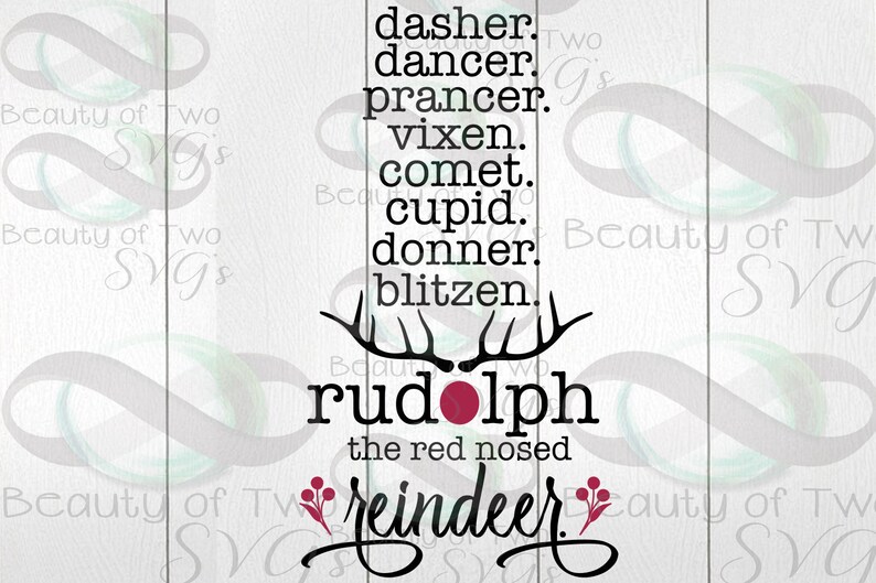 Santa Reindeer Christmas svg cut file Rudolph svg sign | Etsy