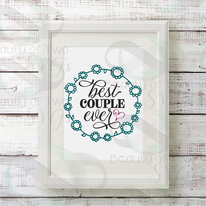 Couple Ever Wedding Sign SVG, Rustic Floral Wreath (digital Download ...