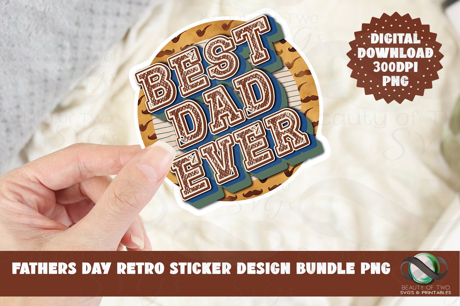 Printable Fathers Day Sticker Bundle Dad Retro 6 Print and Cut | Etsy