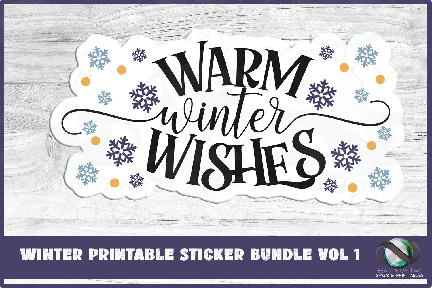 Winter Printable Retro Sticker Bundle 8 Print and Cut Winter - Etsy