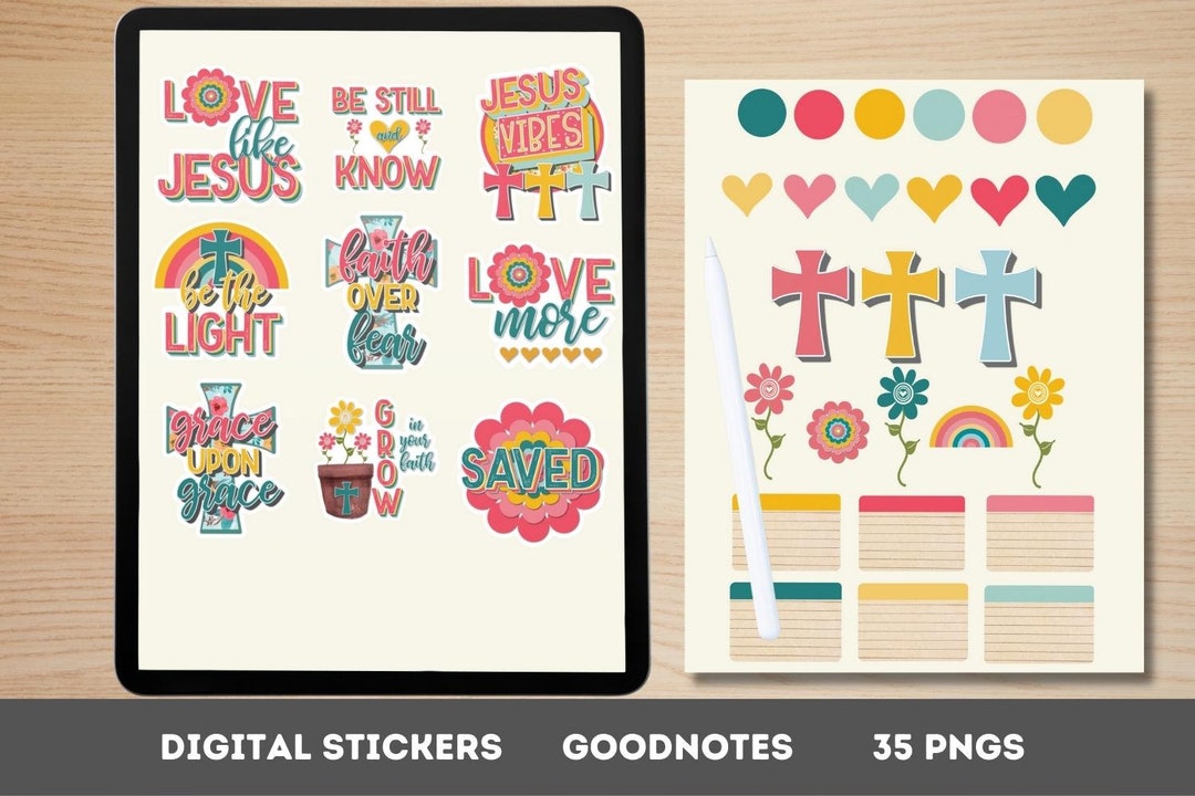 Christian Goodnote Stickers, Christian Digital Planner Stickers, Jesus ...