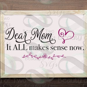 Mothers Day Svg & Png, Dear Mom Svg, Present for Mom Svg, It All Makes ...