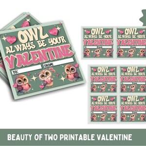 Printable Valentines, Kids Printable Owl Valentine Card Print, Owl ...