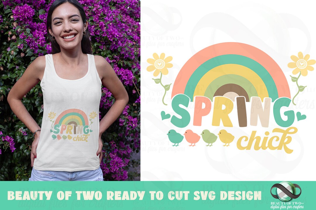 Spring SVG, Chick Svg Retro Vintage Spring Cut File, Ready to Print ...