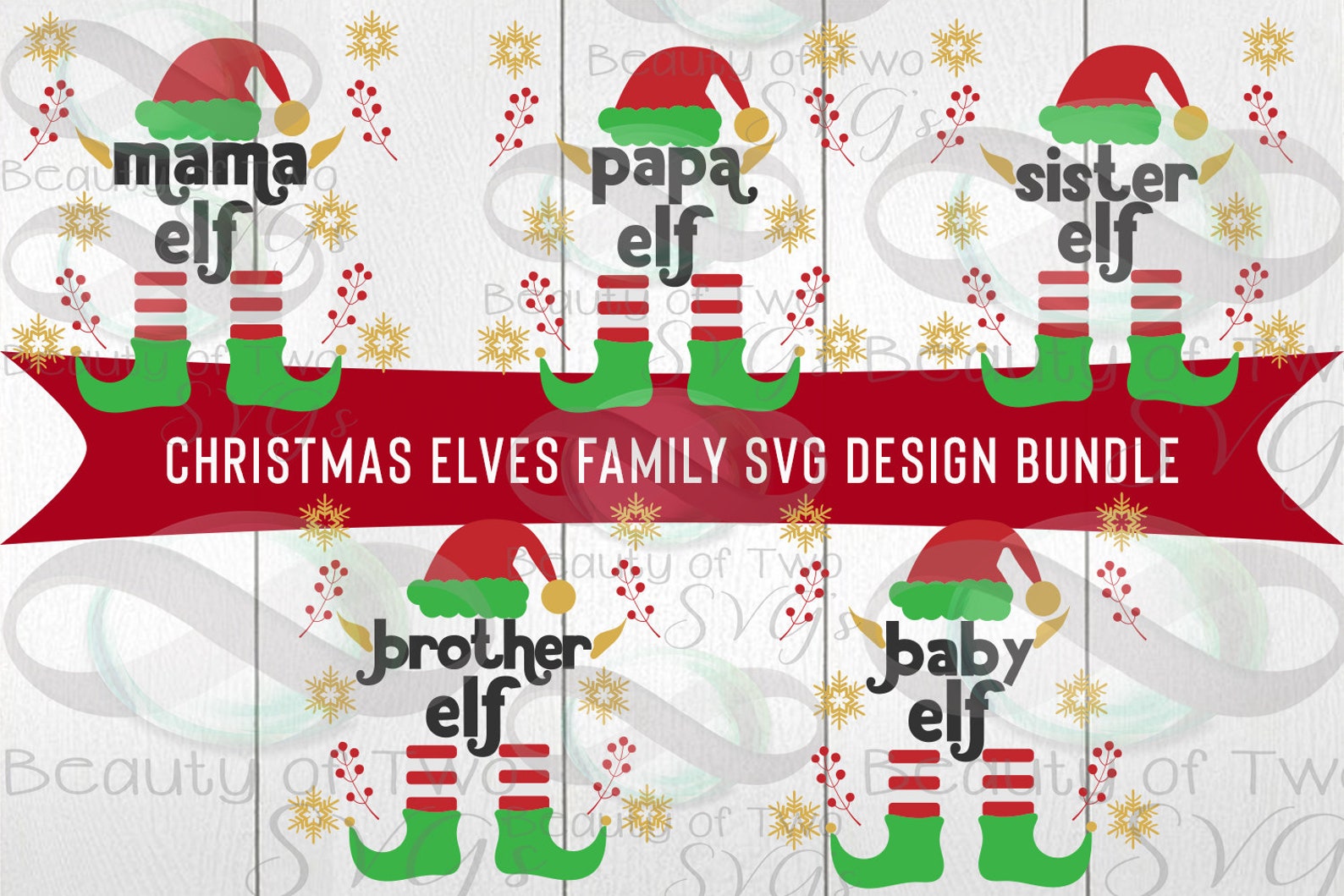 Christmas Elves Family Svg Cut Files Bundle Family Svg Mama - Etsy