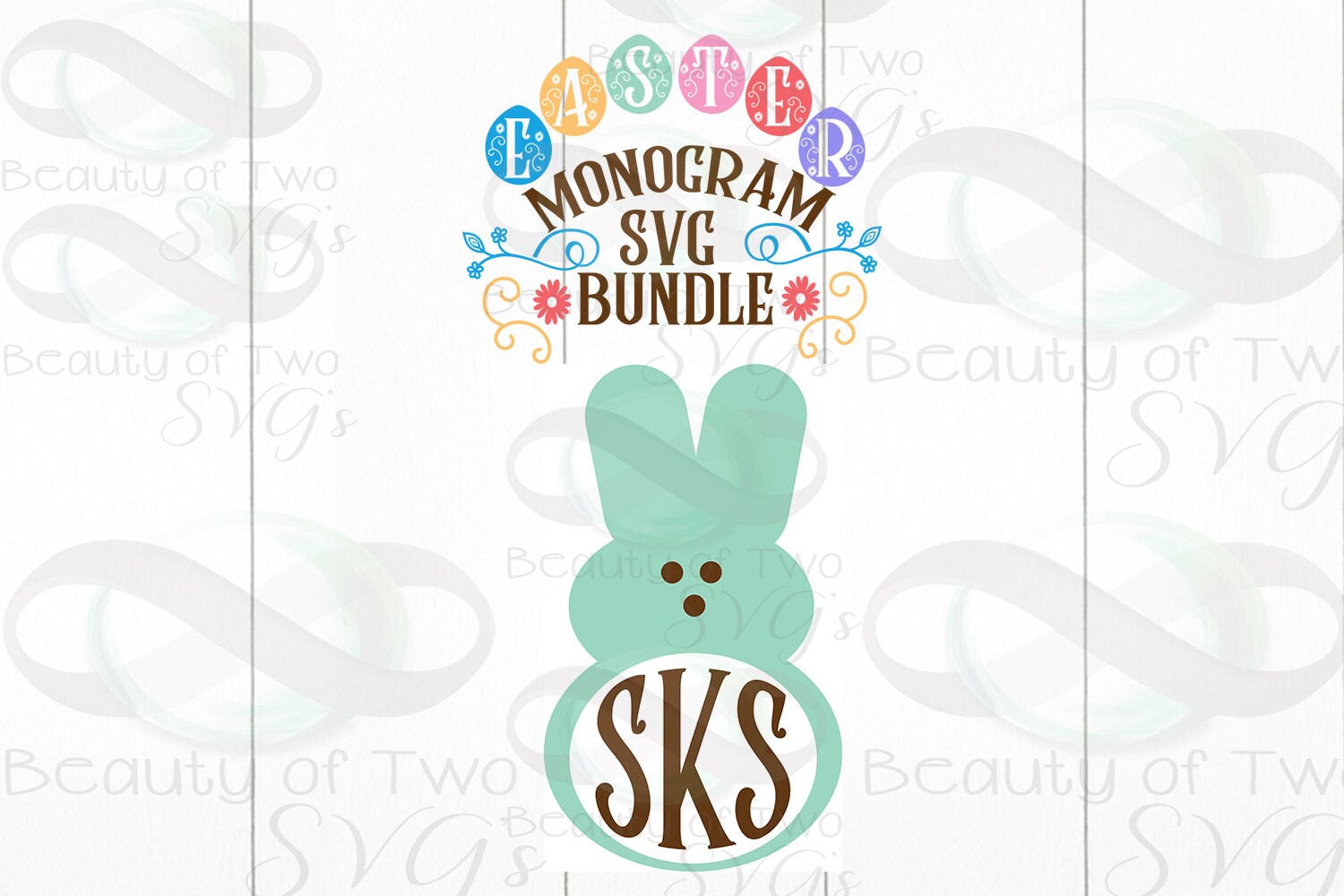 Easter Monogram Svg Bundle Svg Cut Files 6 Easter - Etsy