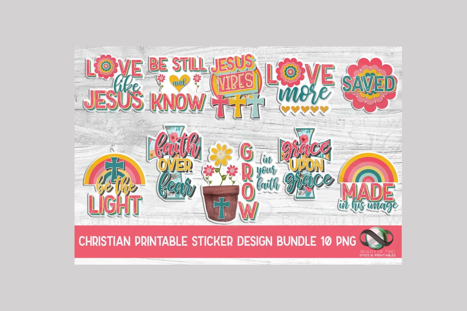 Christian Sticker Bundle Print and Cut, Build Your Own Sheet ...