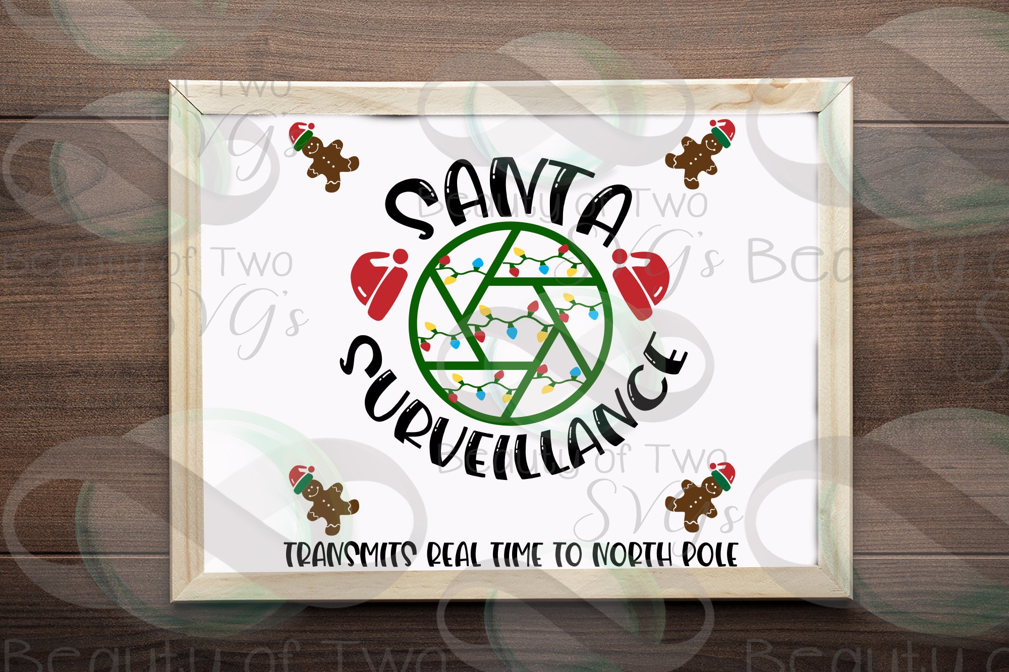 Santa Surveillance svg sign design cut file Santa Camera | Etsy