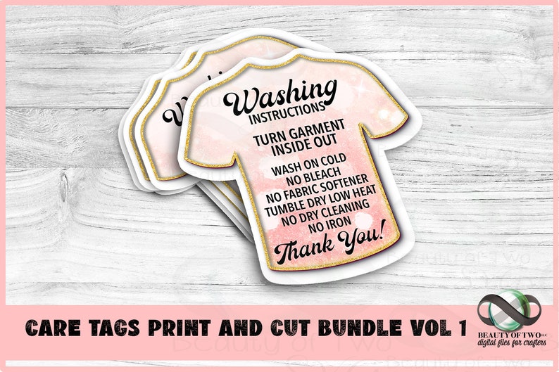 Care Tags Print and Cut Bundle Printable Care Tags for Small - Etsy