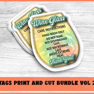 Care Tags Print and Cut Bundle Printable Tie Dye Care Tags for Small ...