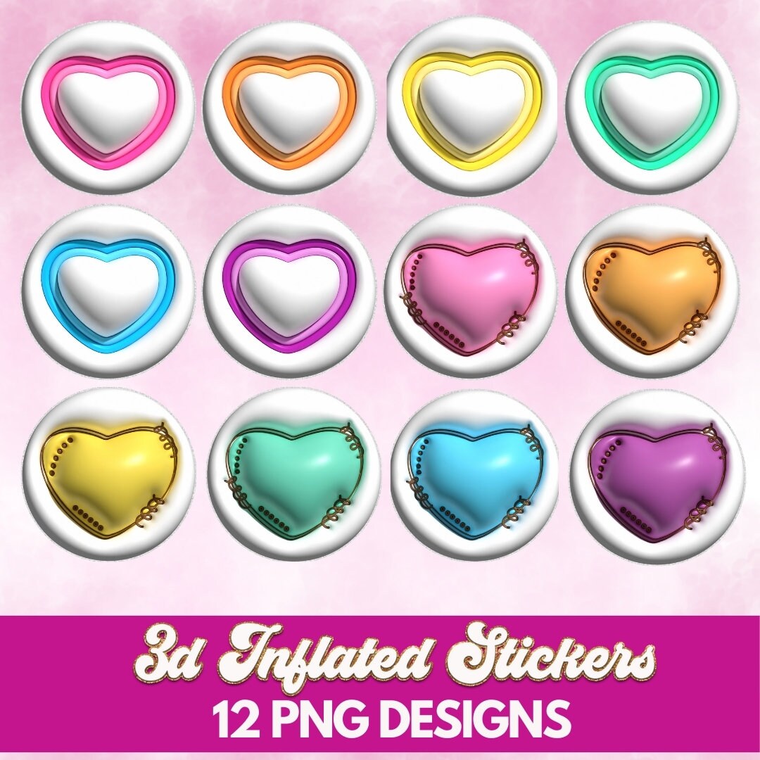 Valentine Sticker Bundle, Printable Conversation Hearts 3D Print and ...