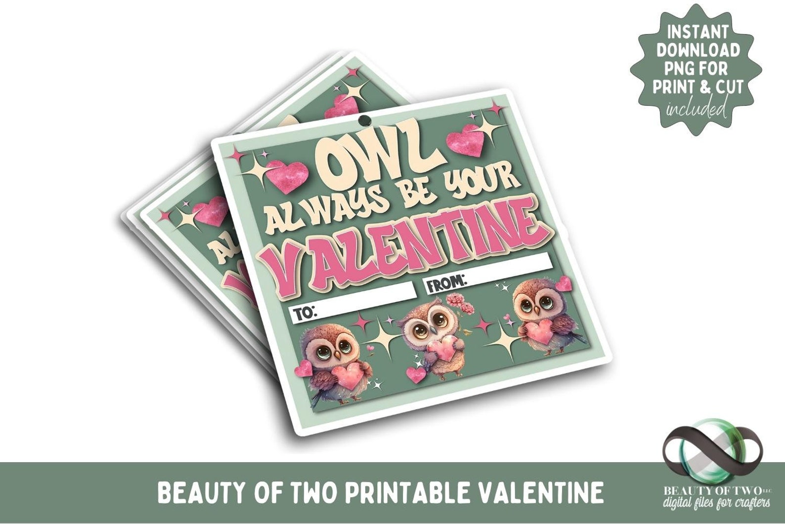 Printable Valentines, Kids Printable Owl Valentine Card Print, Owl ...