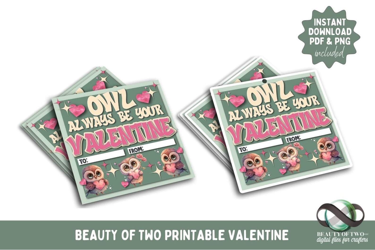 Printable Valentines, Kids Printable Owl Valentine Card Print, Owl ...