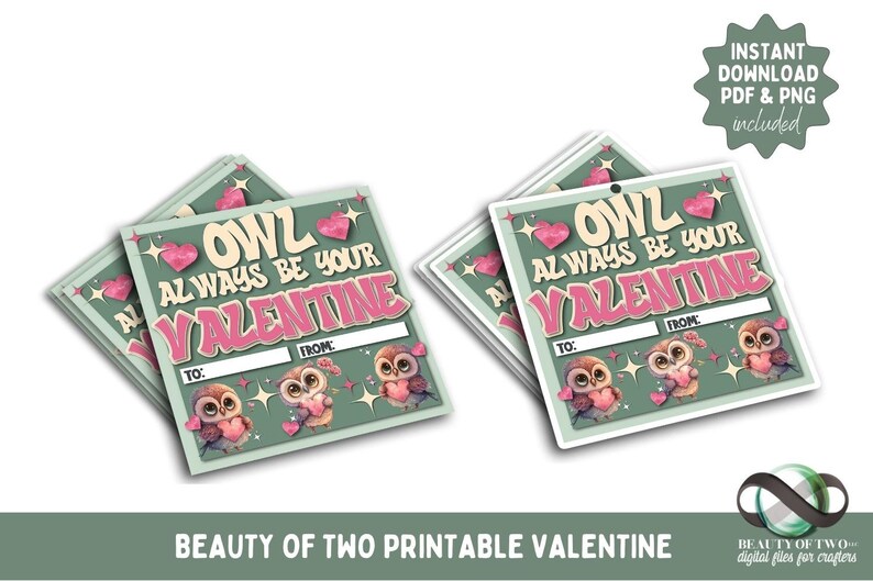 Printable Valentines Kids Printable Owl Valentine Card Print - Etsy