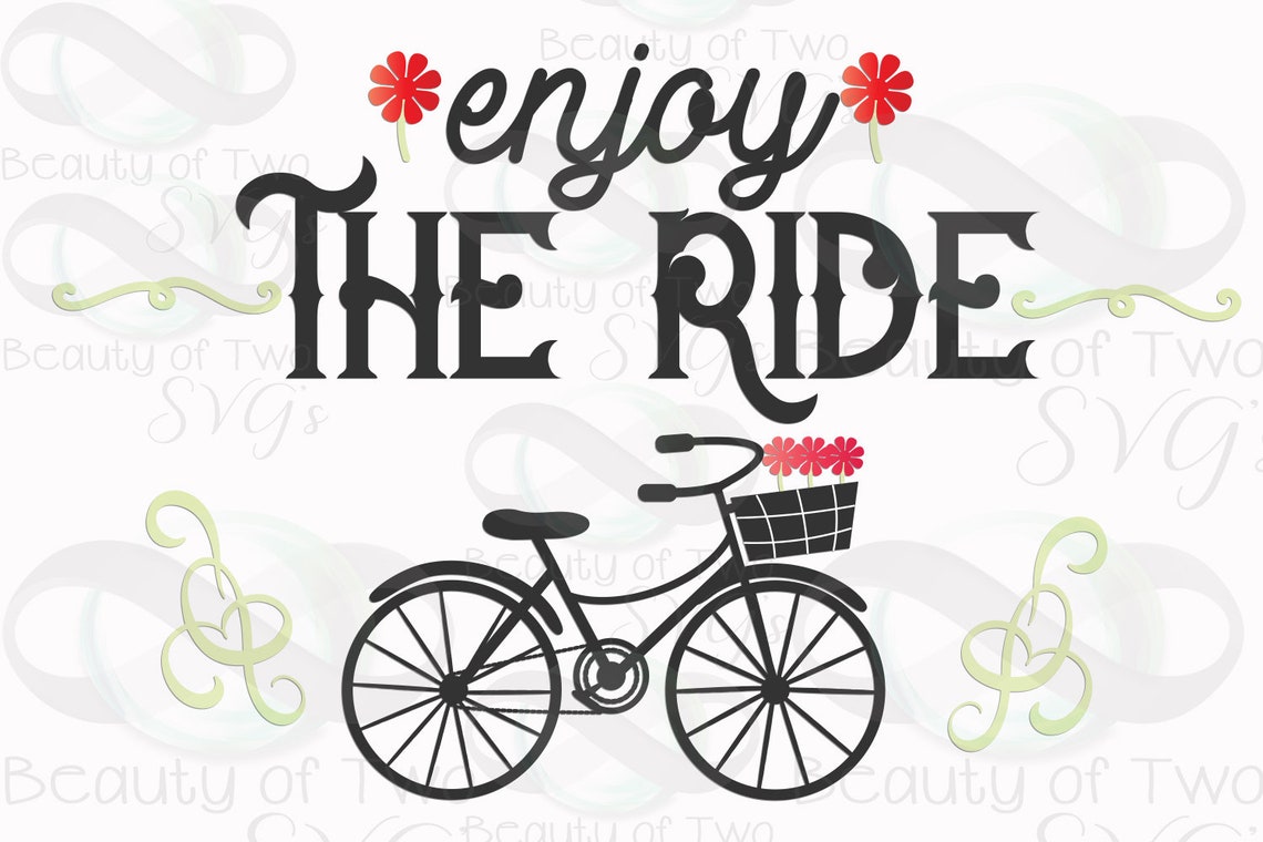 Vintage Bicycle svg cut file and png Enjoy the ride Summer | Etsy