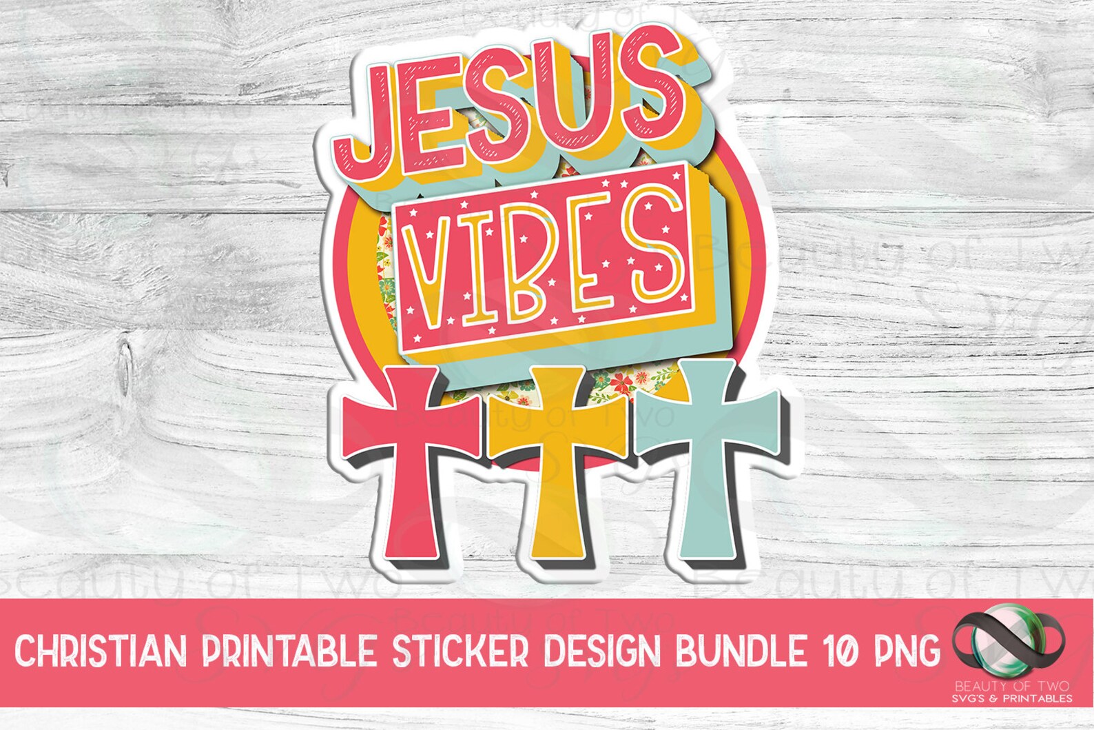 Printable Christian Sticker Bundle 10 Print and Cut Christian | Etsy