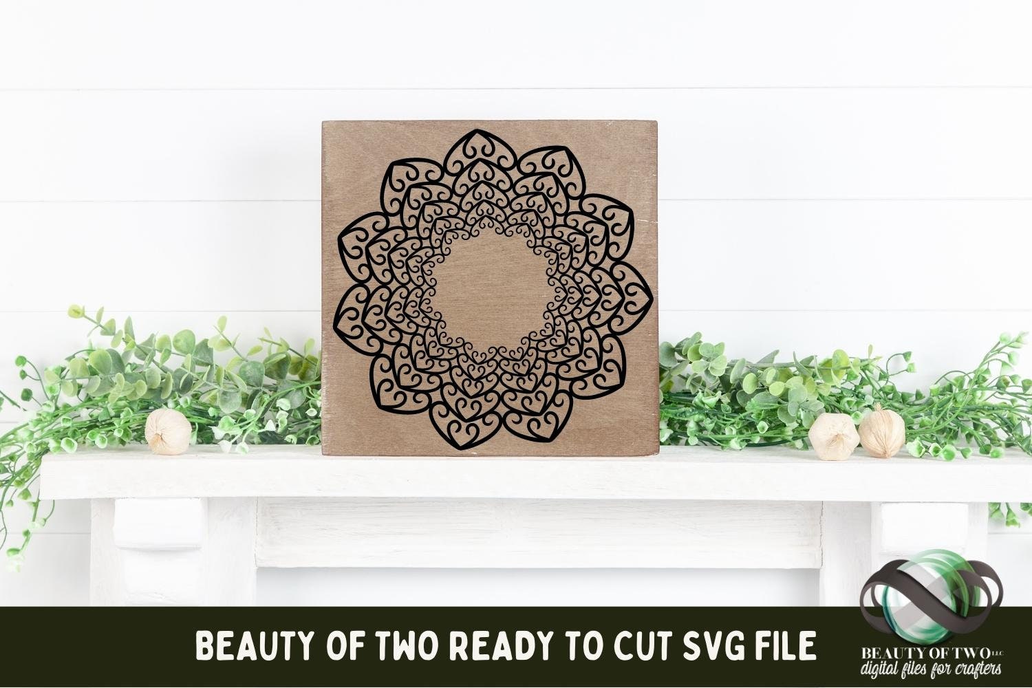 Mandela SVG Calligraphy Flourish Heart SVG Retro Cut File - Etsy