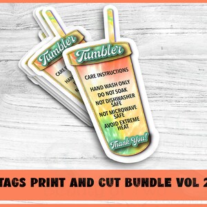 Care Tags Print and Cut Bundle Printable Tie Dye Care Tags for Small ...