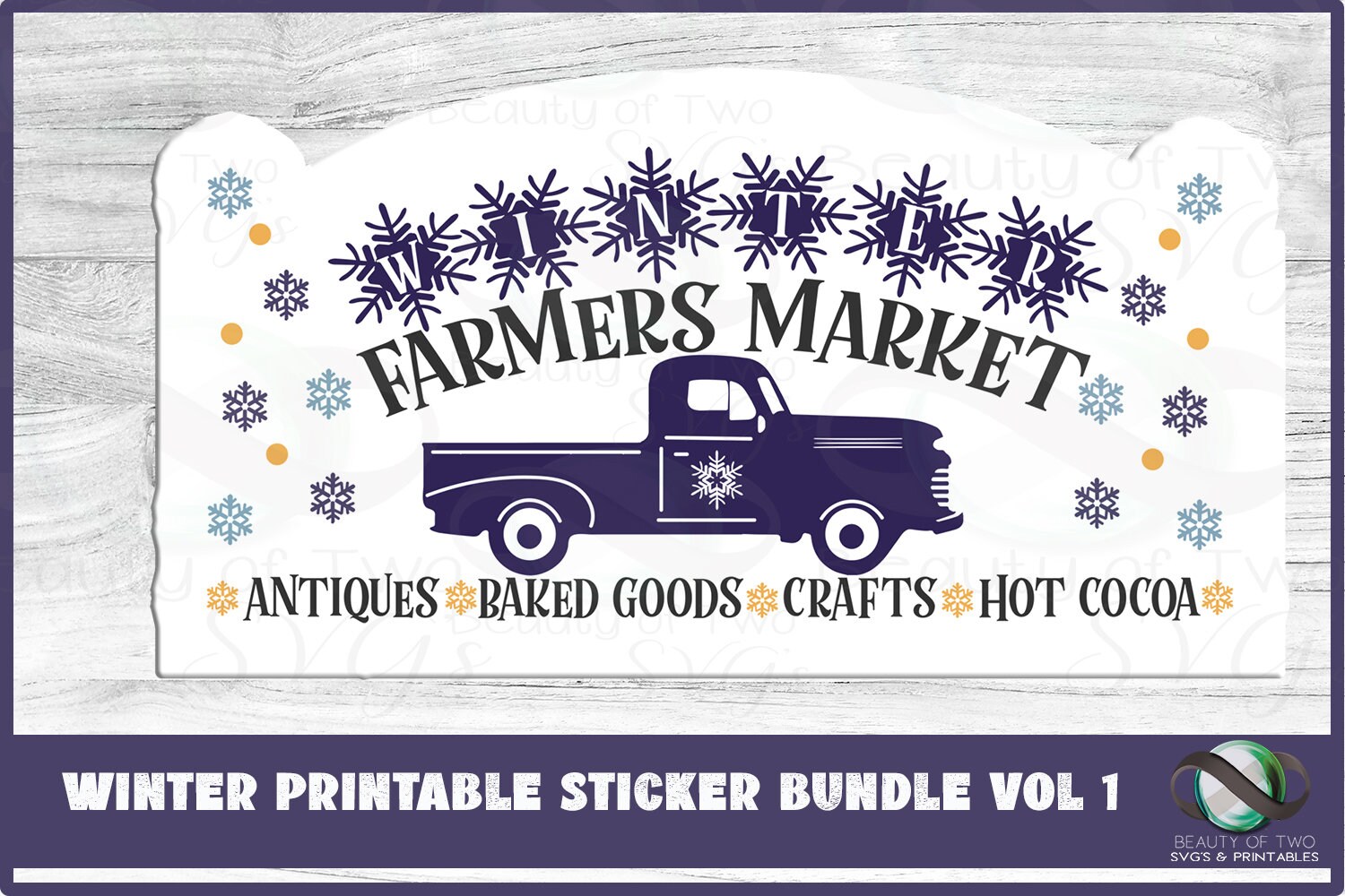 Winter Printable Retro Sticker Bundle 8 Print and Cut Winter - Etsy