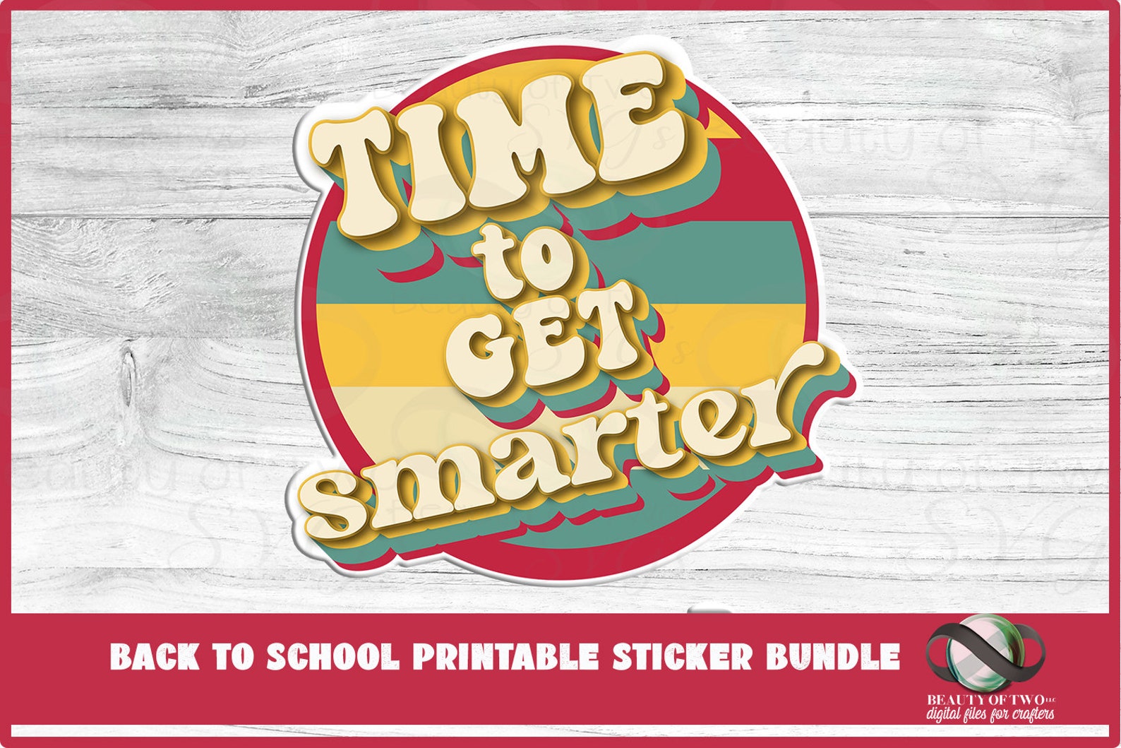 Back to School Sticker Bundle, Retro Designs (printable PNG) - Etsy