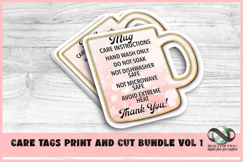 Care Tags Print and Cut Bundle Printable Care Tags for Small Business ...