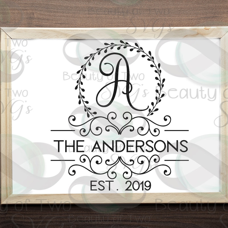 Last Name Monogram - Etsy