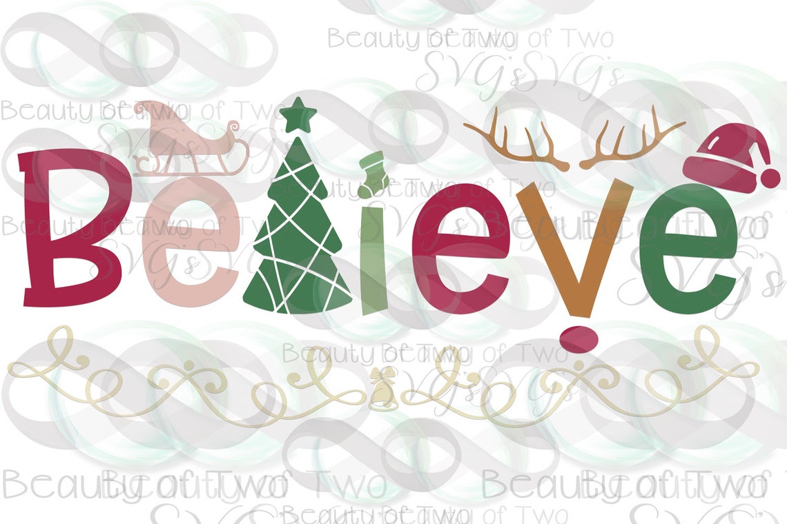 Christmas Believe Svg Cut File and Png Santa Sleigh Svg - Etsy