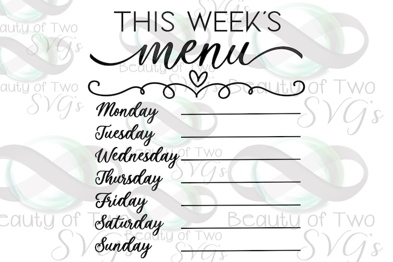 Svg This Weeks Menu SVG Kitchen SVG File Meal Planning SVG - Etsy