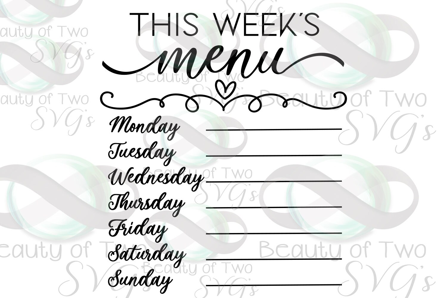Svg This Weeks Menu SVG Kitchen SVG File Meal Planning SVG | Etsy UK